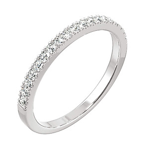 14K White Gold 1.5mm Round Moissanite Wedding Band-size 7 0.29cttw DEW by Charles & Colvard