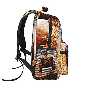 Limhibu Travel Laptop Backpack Dirt Quad Bike 4 Wheelers Off Road Ride On Atv Backpacks Durable Daypack Notebook Computer Bag Gifts for Men Women Adults