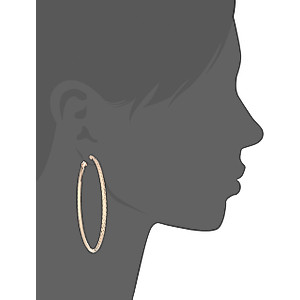 GUESS "Basic" Gold Large Diamond Cut Hoop Earrings