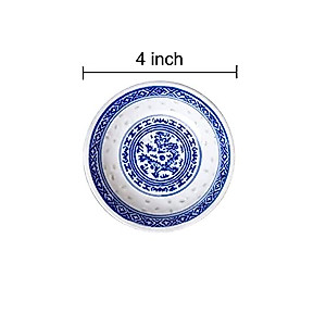 Chinese Style Blue and White Floral Ceramic Dip Bowls Set, Porcelain Dip Mini Bowls Soy Sauce Dish, dipping Bowls, Appetizer side dishes for party, family,set of 6 (Loong pattern)