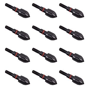 SOPOGER 12pcs Archery Bullet Points 100/125 Grain Field Points Arrow Screw-in Field Tips for Recurve Compound Bow Crossbow Hunting Shooting Practice (100 Grain)