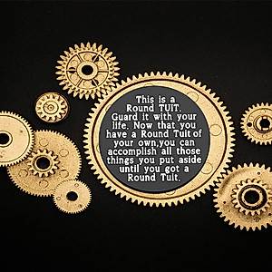 FOTAP Round TUIT Token Get A Round TUIT Guard it With Your Life Token Coins Inspirational Graduation Gift (Black- Tuit)