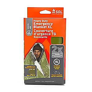 Survive Outdoors Longer Heavy Duty Emergency Blanket, 5 x 8 ft Green
