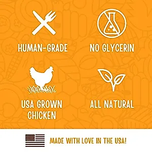 Full Moon Chicken Jerky Healthy All Natural Dog Treats Human Grade Made in USA Grain Free 24 oz