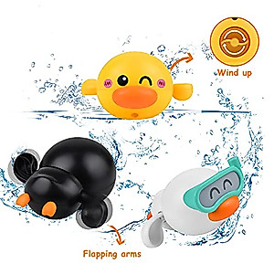 Likee Baby Bath Toys for Toddlers 1-3, Floating Wind-Up Kids Bathtub Toys for 1 2 3 4 5 6 Year Old Boy Girl Gift, Cute Infant Swimming Water Pool Games for Baby Shower Beach Bath Time