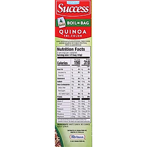Success Boil-In-Bag Quinoa, Quick Tri-Color Quinoa, 12-Ounce Box