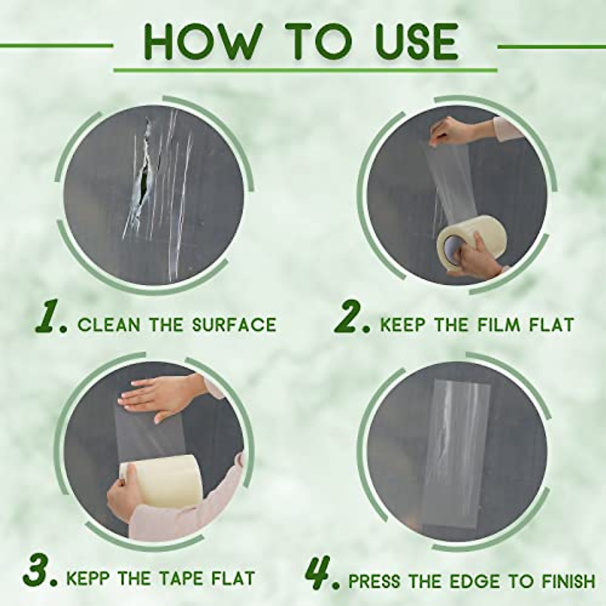 COCLILY Greenhouse Plastic Sheeting Repair Tape, 6" x164' Greenhouse Plastic Film Repair, 6 mil Thickness Film Repair Tape, Clear Greenhouse Plastic Repair Tape