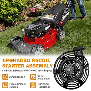 796497 Briggs and Stratton Rewind Starter Pull Start Assembly for Briggs & Stratton 7.75 8.5 8.75 10.5 HP Toro Timemaster Craftsman Troy Built Recoil Starter Replacement Power Washer Parts BS-796497