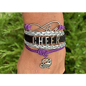 Cheer Bracelet- Cheerleading Infinity Adjustable Bracelet- Cheer Jewelry - Gift For Cheerleader