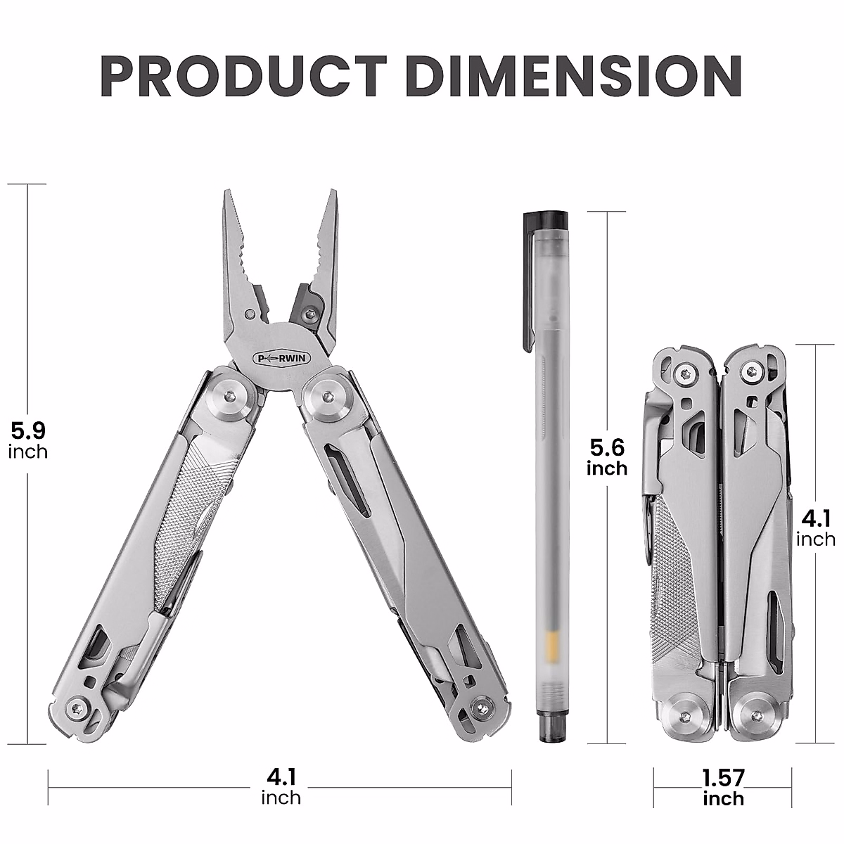 Multitool, 22-in-1 Multitools Pliers with Nylon Sheath, Professional Multi-tool for Survival, Camping and Hunting by PERWIN