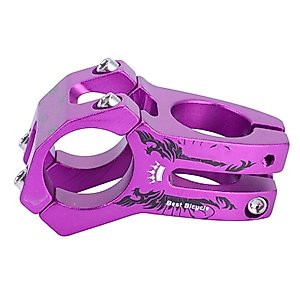 Yosoo Health Gear Mountain Bike Stem, Bar Stem, 31.8 mm Stem Road Bike, Handlebar Stem Riser for MTB, Mountain Bike, Road Bike, BMX (Purple)