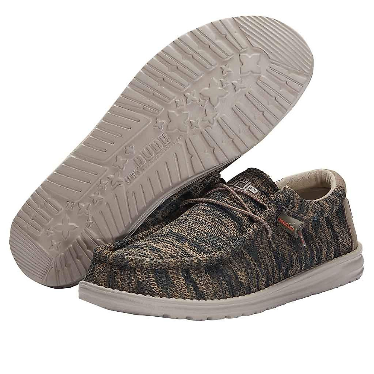 Hey Dude Men's Wally Sox Woodland Camo Size 10 | Men’s Shoes | Men's Lace Up Loafers | Comfortable & Light-Weight
