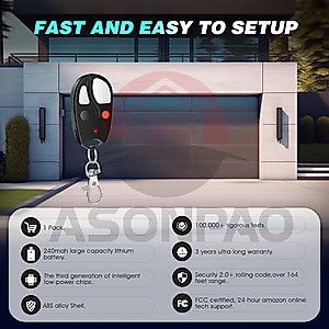 1 for ACT-34B ACP00872 Linear Garage Door Opener Remote LD033 LD050 LS050 4-Channel 318MHZ Megacode 3-Years-Warranty