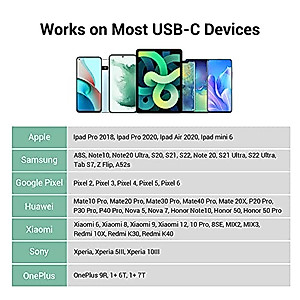 USB C to 3.5mm Headphone and Charger Adapter, 2 in 1 USB C Splitter to Audio Jack & Dongle Cable, Compatible with Samsung Galaxy S21 S21+ S22, Note 20 10, Google Pixel 2 3 4 XL