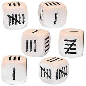 Steve Jackson Games Tally Mark D6 Dice Set, Off White