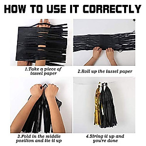 2022 Graduation Party Decorate Supplies, Black Gold Banner Balloon Tassels for Adults Kids High School College Senior Congrats Photo Frame Yard Sign