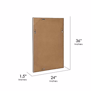 Head West Champagne Silver Metro Beaded Glass Framed Vanity Mirror for Bathroom - Large Beveled Edge - Wall Mirror with 4 D-Ring Hangers for Horizontal & Vertical Installation - 24"x 36"