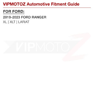 VIPMOTOZ Full Amber LED Strip Front Side Marker Light Fender Lamp Housing Replacement For 2019-2023 Ford Ranger, Black Housing with Smoked Lens, Driver & Passenger Side