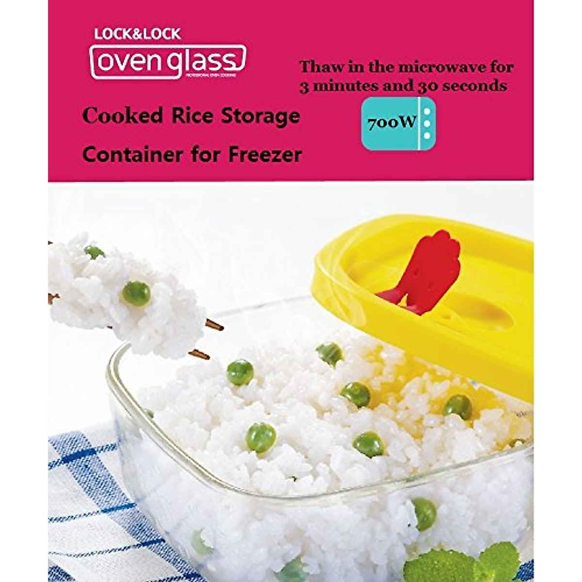 Lock&Lock Oven GLass Cooked Rice Storage Container for Freezer Set of 3