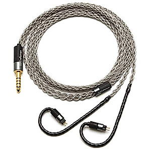 GUCraftsman 0.78mm 2Pin 6N Single Crystal Silver 2.5mm/4.4mm Balance Earphone Upgrade Cable for Oriolus Audeze iSINE20 LCDi3 64audio A12t TIA RE2000 Legend X Billie Vision VE6 DUNU SA6 (4.4mm Plug)
