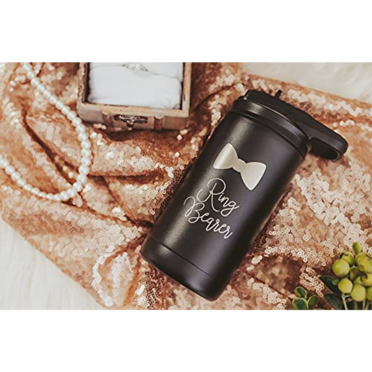 Legacy and Light Ring Bearer Water Bottle, Ring Bearer Gift, Will you be my Ring Bearer Proposal 12 oz Cup, Thank You Wedding Day Favor, Toddler or Little Boy Tumbler Gift Ideas from Bride and Groom