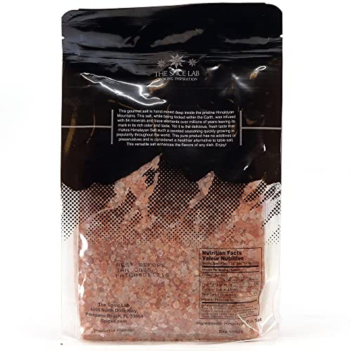 The Spice Lab Himalayan Salt - Coarse 2.2 Lb / 1 Kilo - Pink Himalayan Salt is Nutrient and Mineral Dense for Health - Gourmet Pure Crystal - Kosher & Natural Certified