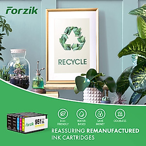 Forzik Compatible 950 XL Ink Cartridge Replacement for HP 950XL 951XL Combo Work for HP OfficeJet Pro 8600 8610 8620 8100 8630 8660 8640 8615 8625 276DW 251DW Printer