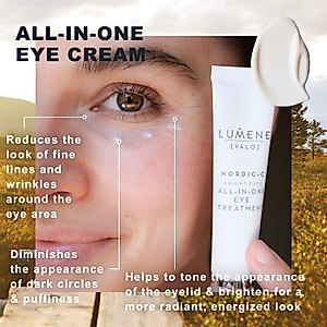 Lumene Bright Eyes All-In-One Eye Treatment - Eye Cream for Dark Circles and Puffiness - Hydrating Eye Cream with Vitamin C + Hyaluronic Acid - Fragrance-Free + Vegan (15mL)