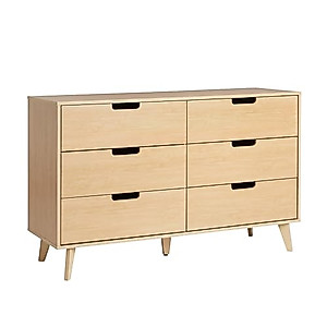 Walker Edison Modern 6-Drawer Dresser Bedroom Storage Organizer, 52 Inch, Riviera