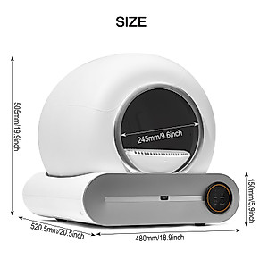 Automatic Smart Self-Cleaning Cat Litter Box,Automatic Cat Litter Cleaning Robot with 65L+9L Large Capacity/Smart Home App with Voice Control for Multiple Cats