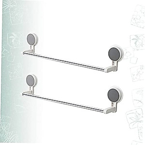 Wall Mounted Towel Holder 2pcs Suction Cup Towel bar Suction Cup Towel Rack Towel Rack with Shelf White Pot Cover Shelf Towel Shelf Pot Cover Rack no Trace Lid Rack Individual