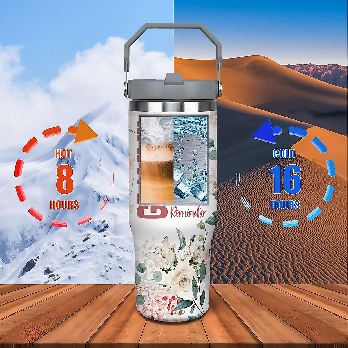 ysnifeiw 30oz Grandma Tumbler with Handle and Straw, Stainless Steel Insulated Nana Cup with Top Handle and Lid, Grandma Coofee Mug Christmas Birthday Gifts for Grammy/Gigi/Mimi