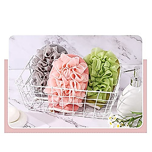 2PCS Shower Gloves with Flower Bath Ball Exfoliating Body Pad Deep Cleaning Gloves for Bathroom, Bathhouses and Spas (Green)