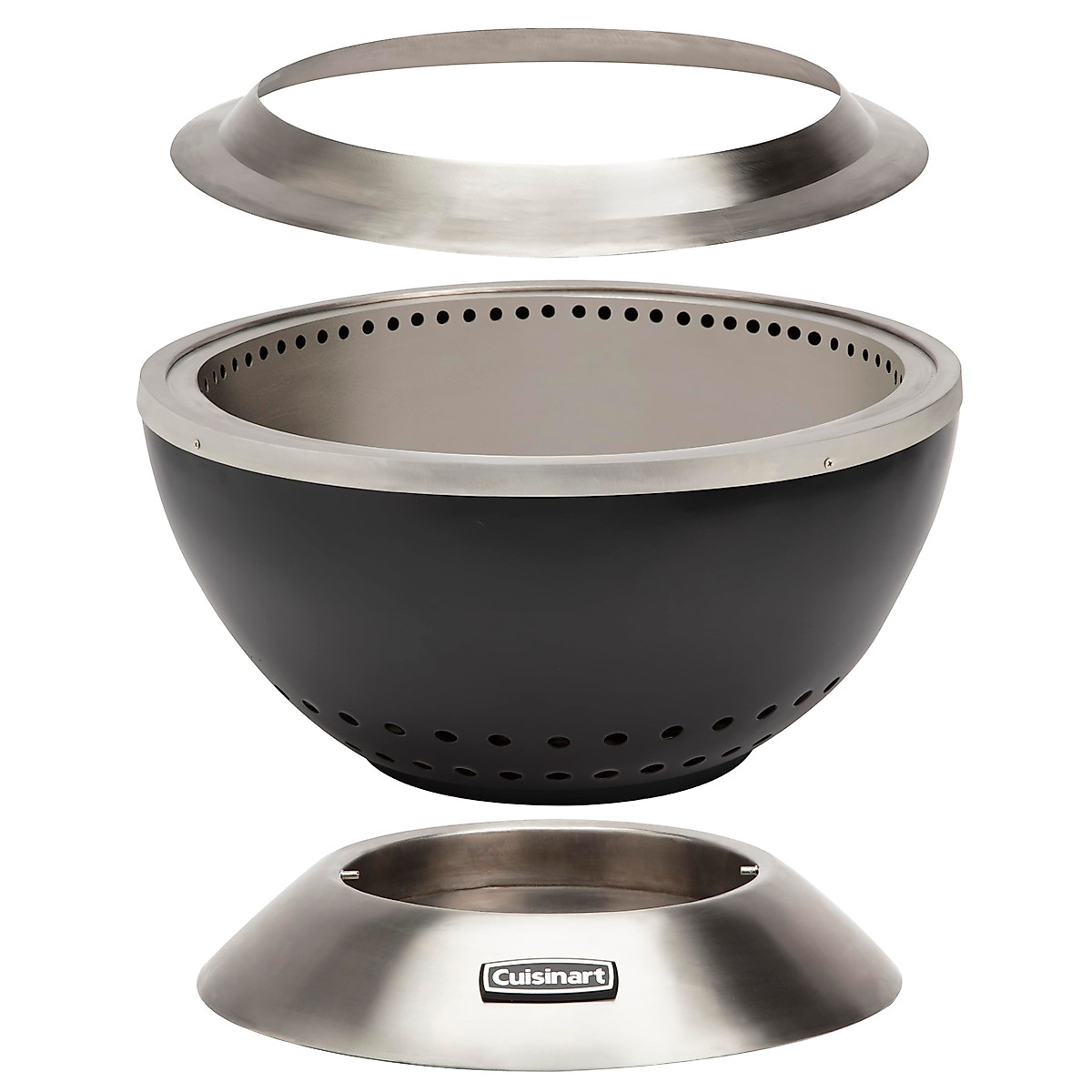 Cuisinart 24” Cleanburn Smokeless Fire Pit with Removable Base for Ash, Portable Outdoor Wood Burning Fireplace, Smoke Free Stainless Steel Outdoor Heater, Enhanced Airflow and Easy Cleanup