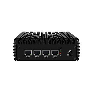 MOGINSOK 4X 2.5GbE Intel I225-V Ethernet Firewall Appliance Mini PC, Intel Celeron J4125 AES-NI VPN Router PC HDMI VGA 4GB RAM 64GB MSATA SSD