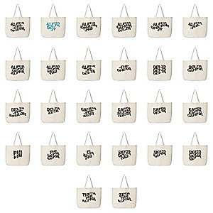 sockprints Tote Bags for Alpha Chi Omega Sorority – Mod Style Sorority Bag - Large Canvas Tote Bag - Sorority Gifts for Women