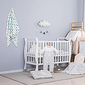 SANNIX Muslin Swaddle Blankets Girl Receiving Baby Blanket Boy Swaddle Blankets for Baby Boy Cute Print Baby Blanket - Lightweight, Breathable, Large 47 x 47 inches