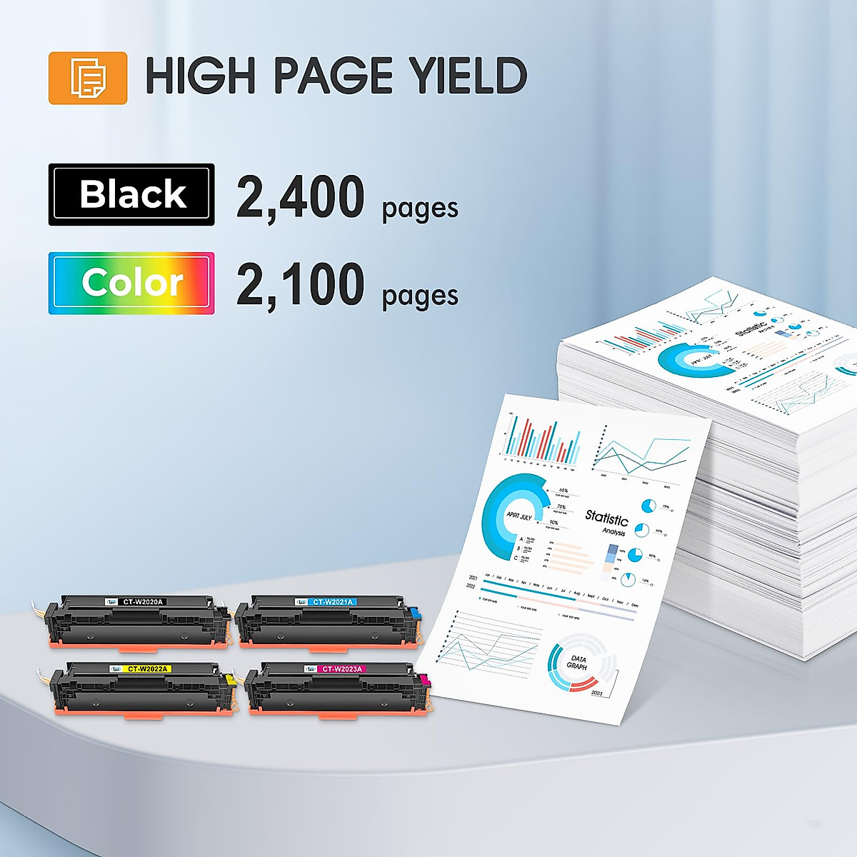 Cool Toner Compatible Toner Cartridge Replacement for HP 414A 414X 414 W2020A Work with Color Pro MFP M479fdw M454dw M454dn M479fdn M479 Laser Printer Ink (Black Cyan Magenta Yellow, 4-Pack)