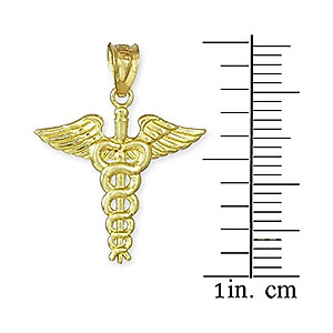 10k Gold Caduceus Charm Pendant