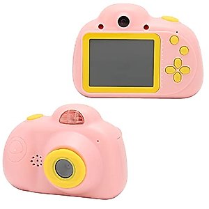 Kids Selfie Camera, 8MP 1080P 2.4in Screen 32G Micro Storage Card 1020mAh Large Battery Digital Toy Camera, Auto Power Off Drops Shockproof Autofocus for 3-12 Year Old Kid(Pink)