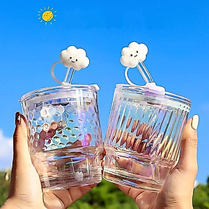 6 Pack Straw Covers Cap, Cute Silicone Cloud Straw Covers, Straw Protectors, Soft Silicone Cloud Shape Straw Lid for 6-8 mm Straws (Cloud Shape)