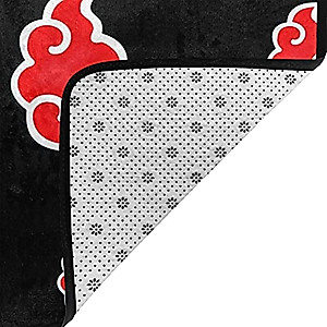 Hippie Non Slip Area Rug 72x48 Inch, Anime Red Cloud Mat Carpet Washable, Ultra Soft Shower Mat for Indoor Flooring Kids Room