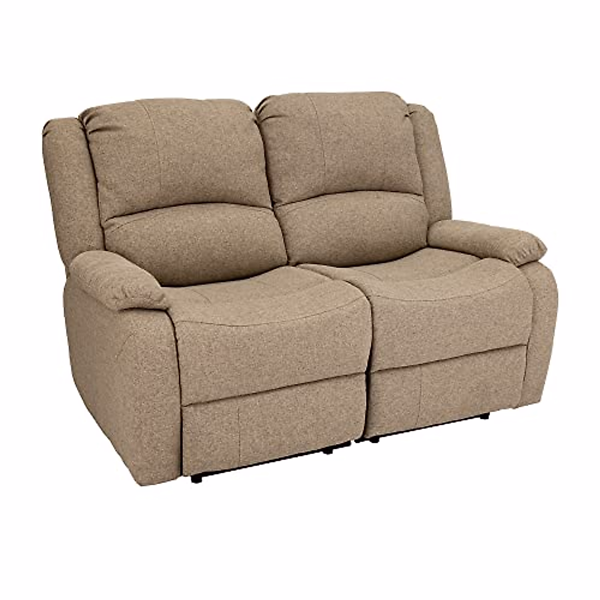 RecPro Charles 58" Double Recliner RV Sofa | Zero Wall Loveseat for Camper | Wall Hugger Couch | Fifth Wheel Theater Seating | Replacement RV Furniture | Oatmeal Cloth