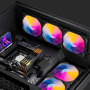 upHere 120mm Black ARGB Computer Case Fans 3-Pack,High Performance Cooling 4pin PWM CPU Fan Low Noise Hydraulic Bearing Long Life Up to 40,000 Hours,Compatible with Desktop,NK1207-3