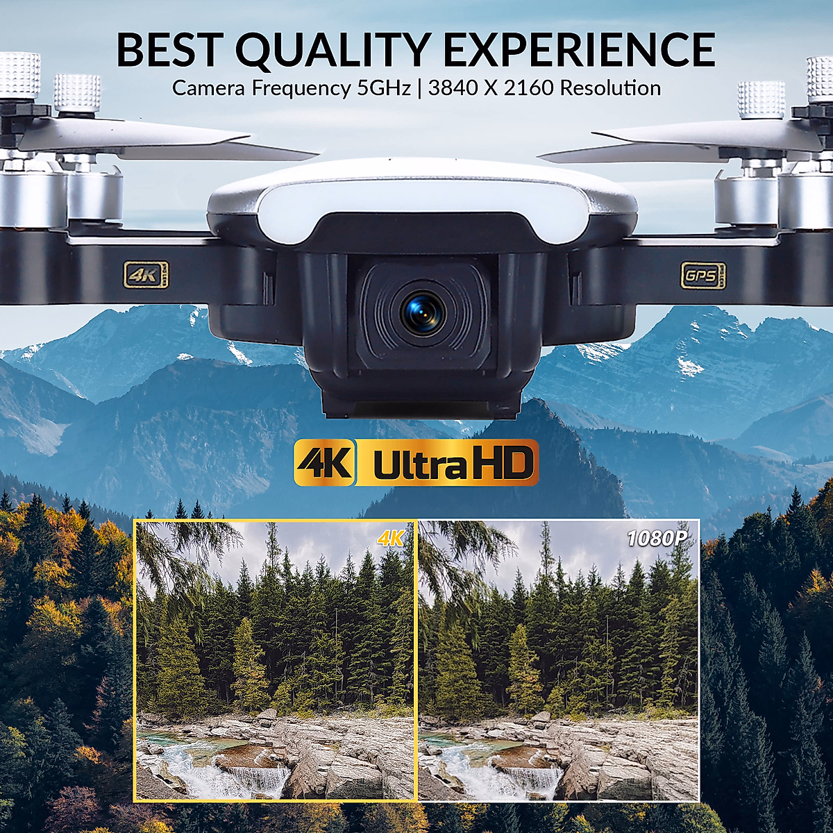 Contixo F30 Drone for Kids and Adults WiFi 4K UHD Camera and GPS,FPV Quadcopter for Beginners,Foldable Mini Drone,Brushless Motor,Follow Me,Two Batteries and Carrying Case Included