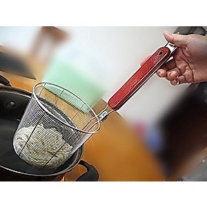 Tenta Tenta Kitchen Stainless Steel Wire Mesh Spider Food Strainer Skimmer, 5.5-Inch, Basket