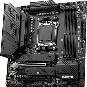 MSI MAG B650M Mortar WiFi Gaming Motherboard (AMD AM5, mATX, DDR5, PCIe 4.0, M.2, SATA 6Gb/s, USB 3.2 Gen 2, HDMI/DP, Wi-Fi 6E, AMD Ryzen 7000 Series Desktop Processors)