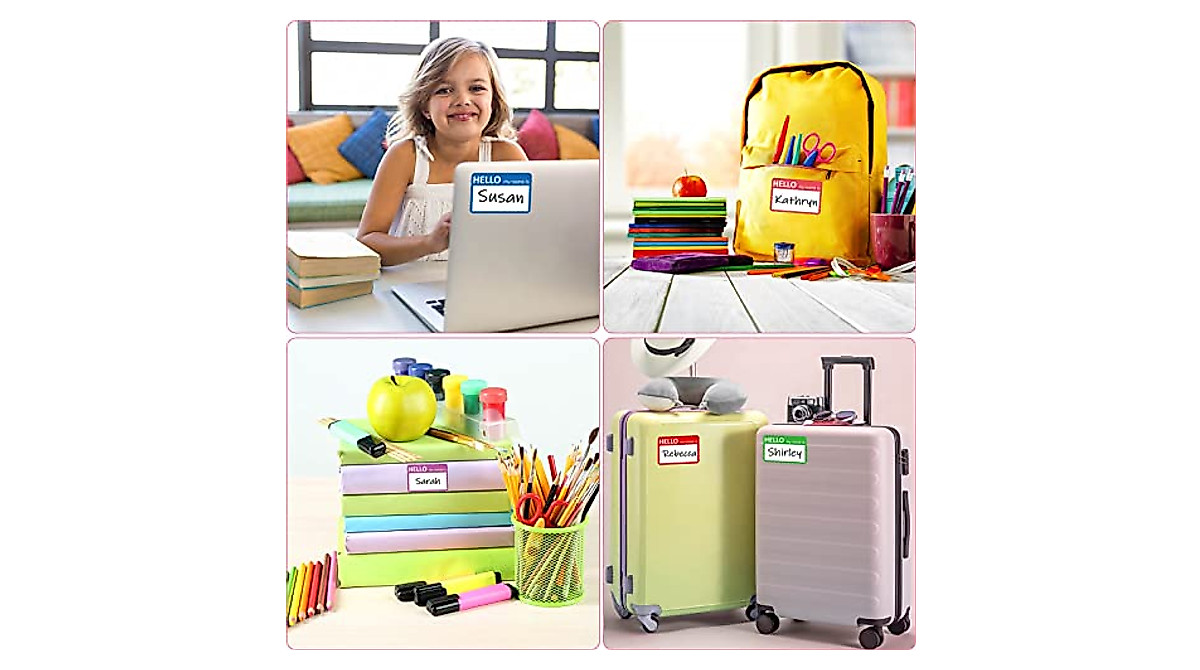 200 Pcs Name Tag Stickers for Events & School | Vibrant Labels