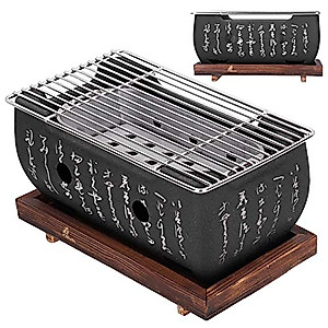 Barbecue Grill, Aluminium Alloy Japanese Style BBQ Grill Portable Camping Grill Stove Independent Charcoal Plate Easy to Clean Barbecue Charcoal Grill for Outdoor Camping Hiking Picnics