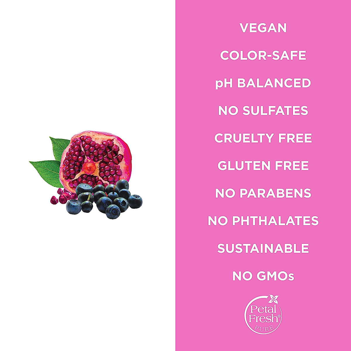 Petal Fresh Pure Pomegranate & Acai,Conditioner, Pure Color Protection, Natural Essential Oils Vegan and Cruelty Free, 16 Fl oz